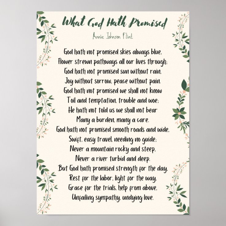 Matte Poster What God Hath Promised | Zazzle