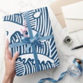 MATTE WRAPPING BLUE AND WHITE Paper | Zazzle