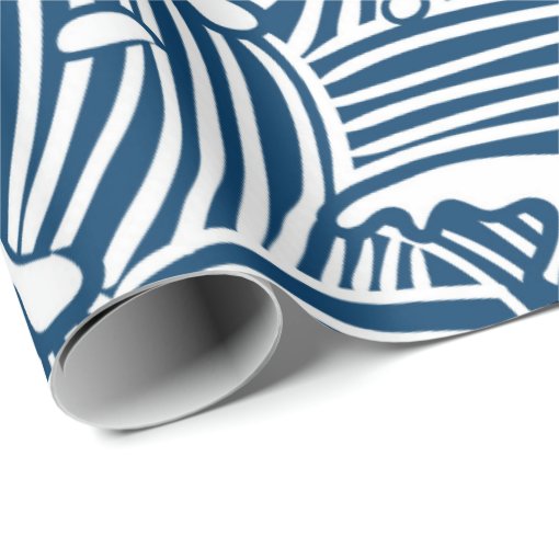 MATTE WRAPPING BLUE AND WHITE Paper | Zazzle