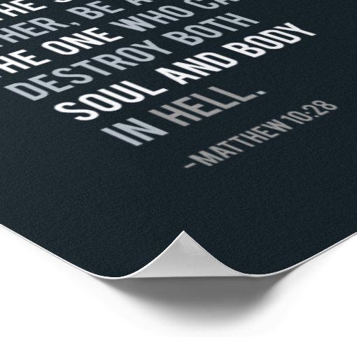 Matthew 10:28 Christian Bible Verse Typography Poster | Zazzle