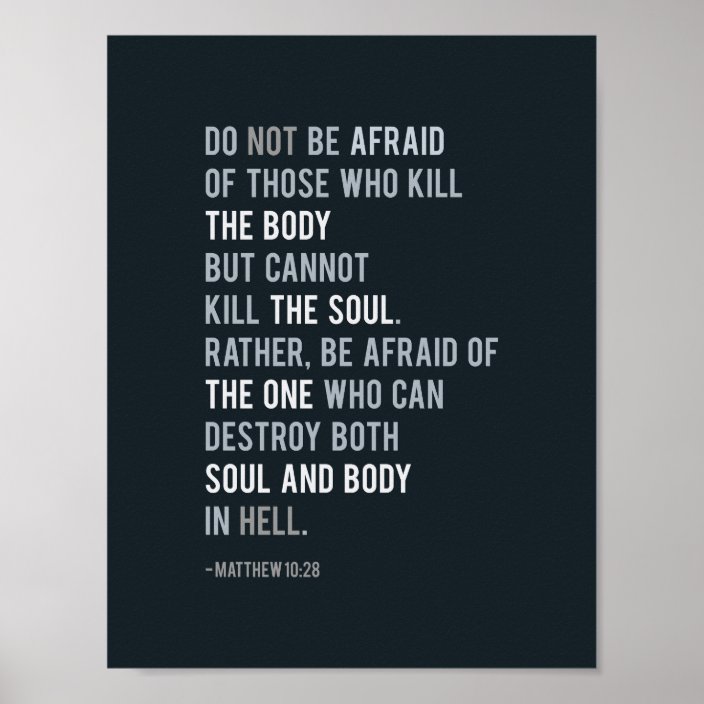 Matthew 10:28 Christian Bible Verse Typography Poster | Zazzle.com