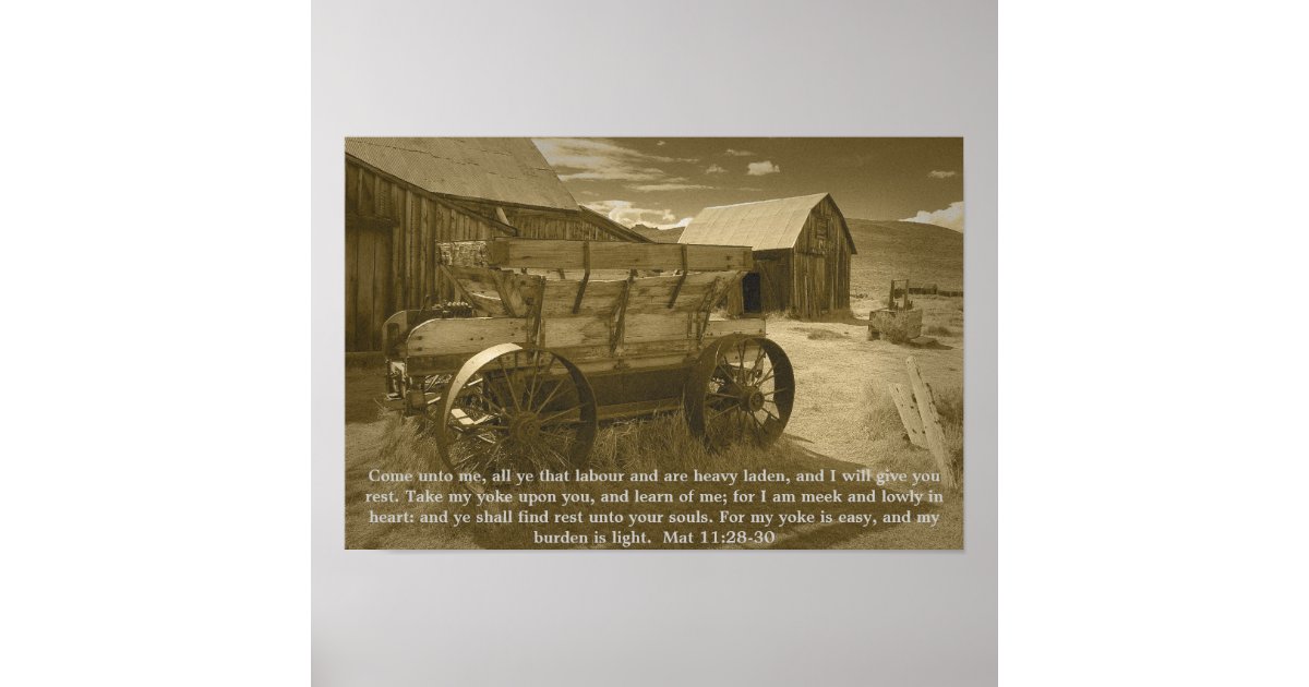 Matthew 11:28-30 poster | Zazzle