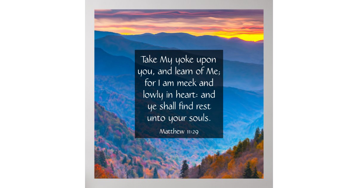 Matthew 11:29 poster | Zazzle