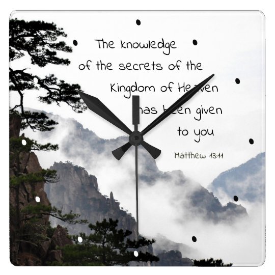 Matthew 13:11 Secrets of the Kingdom of Heaven Square Wall Clock ...