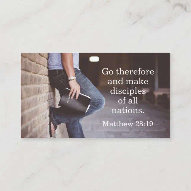 Matthew 28:19 Go therefore and make disciples Business Card | Zazzle