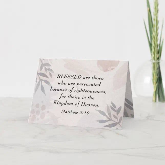 Matthew 5:10 Blessed are the Persecuted Beatitudes Card | Zazzle