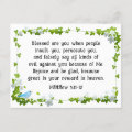 Matthew 5:11-12 Blessed are you Beatitudes Bible Postcard | Zazzle