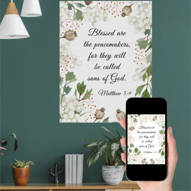 Matthew 5 9 Blessed are the Peacemakers Beatitudes Poster | Zazzle
