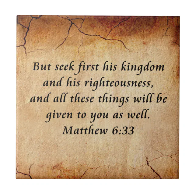 Matthew 6:33 Bible Verse Tile | Zazzle