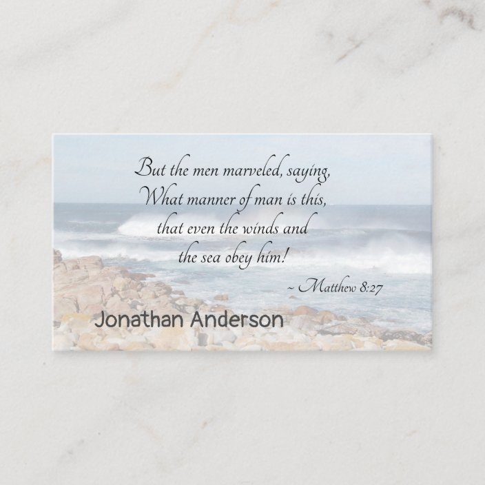 Matthew 8:27 Jesus calms the storm, Bible Verse Business Card | Zazzle.com