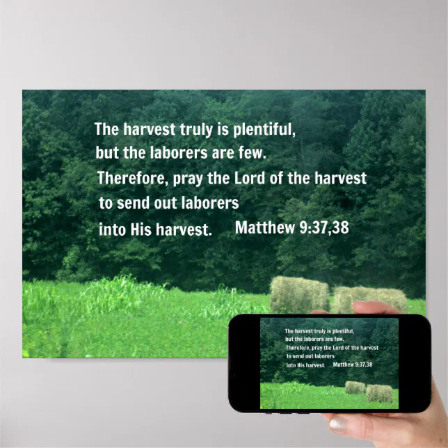Matthew 9:37,38 poster | Zazzle