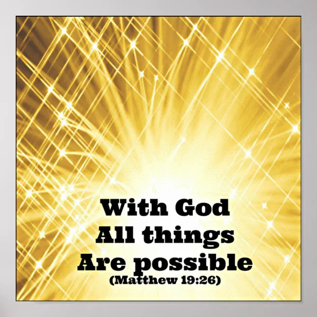 Matthew Bible With God all things are possible Poster | Zazzle