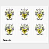 Matthews Family Crest Coat of Arms Square Sticker | Zazzle