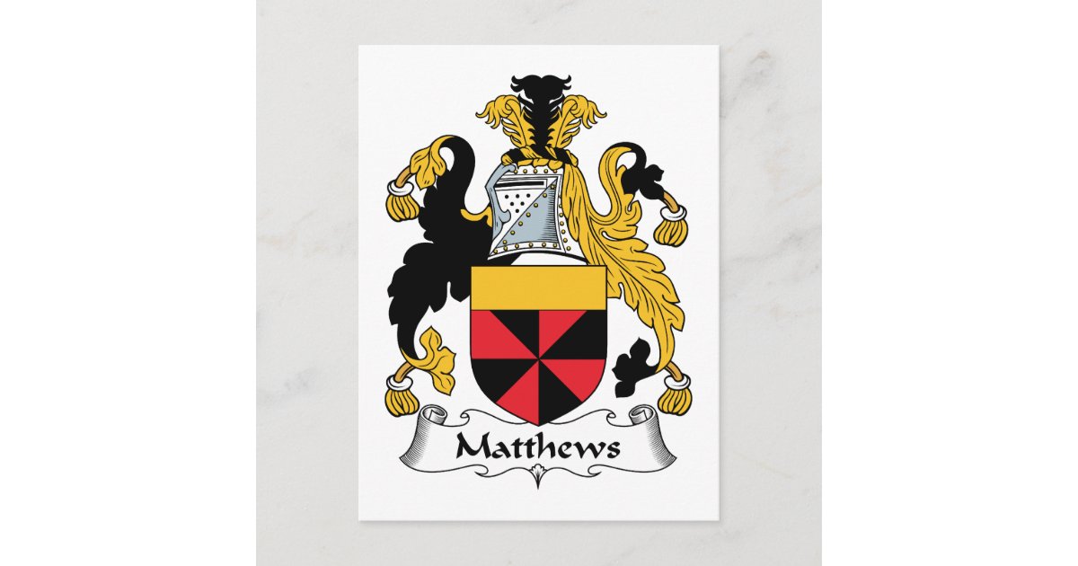 Matthews Family Crest Postcard | Zazzle
