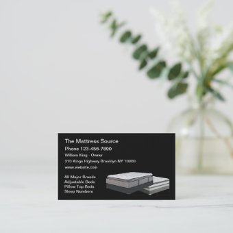 Mattress And Bedding Store Business Card | Zazzle