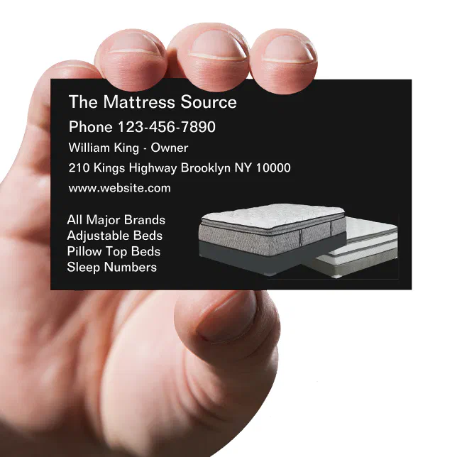 Mattress And Bedding Store Business Card | Zazzle