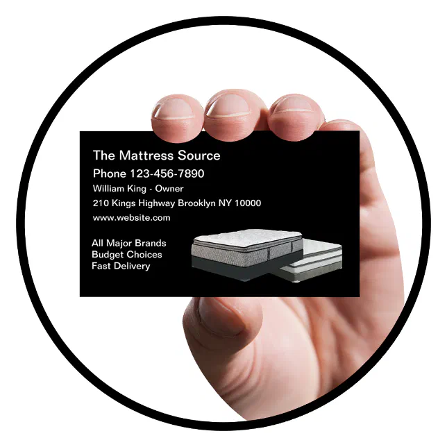 Mattress And Bedding Store Business Card | Zazzle