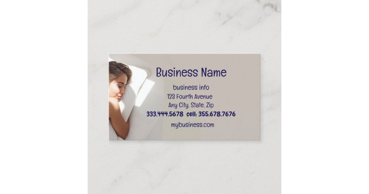 Mattress Bed Sleeping Custom Business Card | Zazzle
