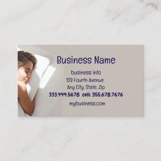 Mattress Bed Sleeping Custom Business Card | Zazzle