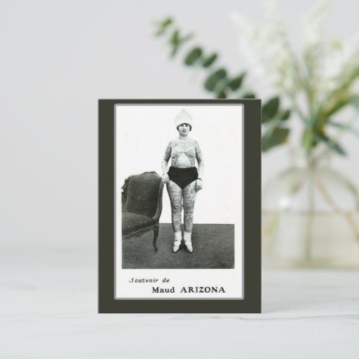 Maud Arizona, Tattooed Wonder Lady Postcard | Zazzle