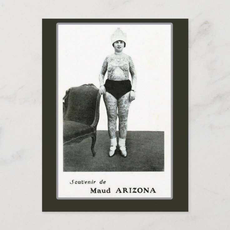 Maud Arizona, Tattooed Wonder Lady Postcard | Zazzle