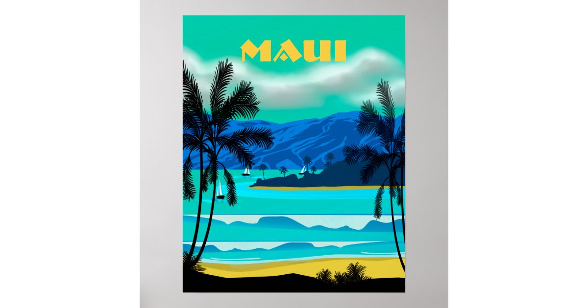 Maui Hawaii Travel Poster | Zazzle
