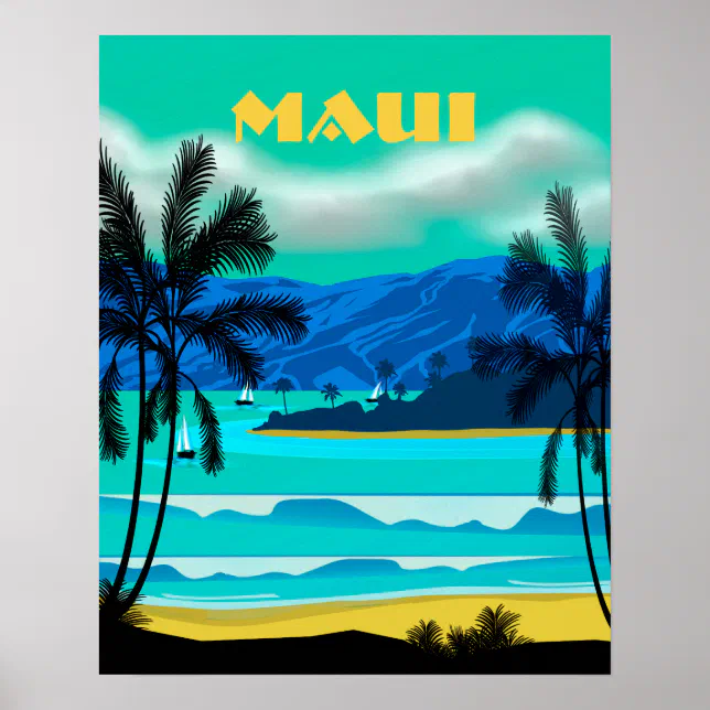 Maui Hawaii Travel Poster | Zazzle