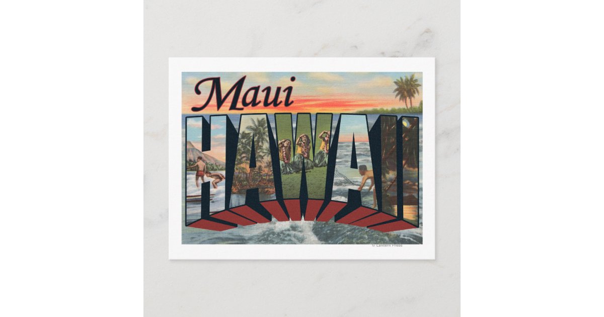 Maui, HawaiiLarge Letter ScenesMaui, HI Postcard | Zazzle