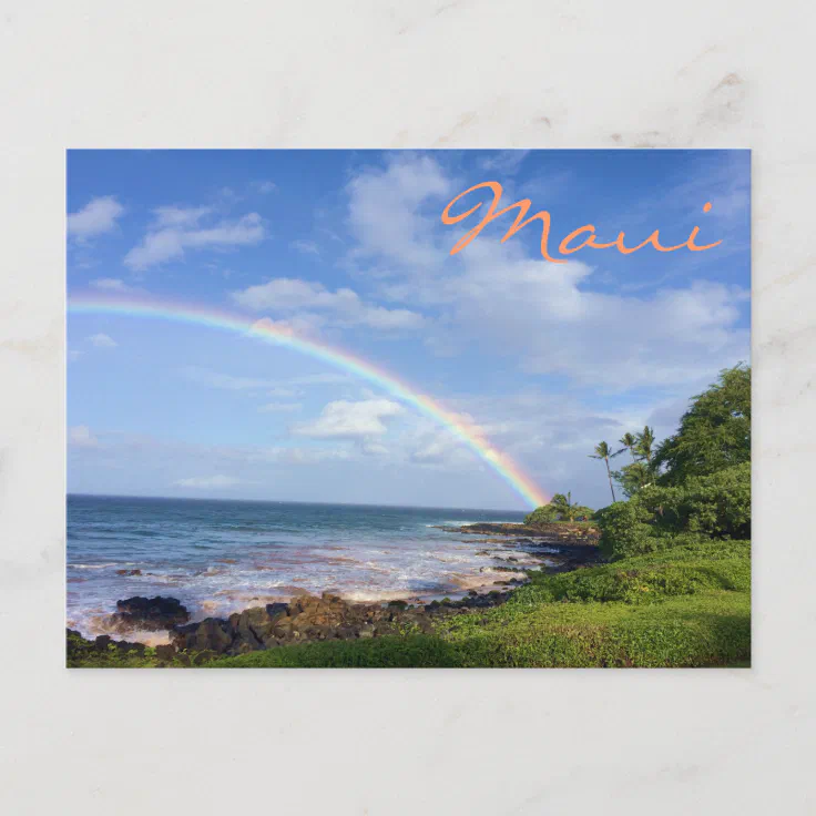 Maui Island Rainbow Postcard | Zazzle