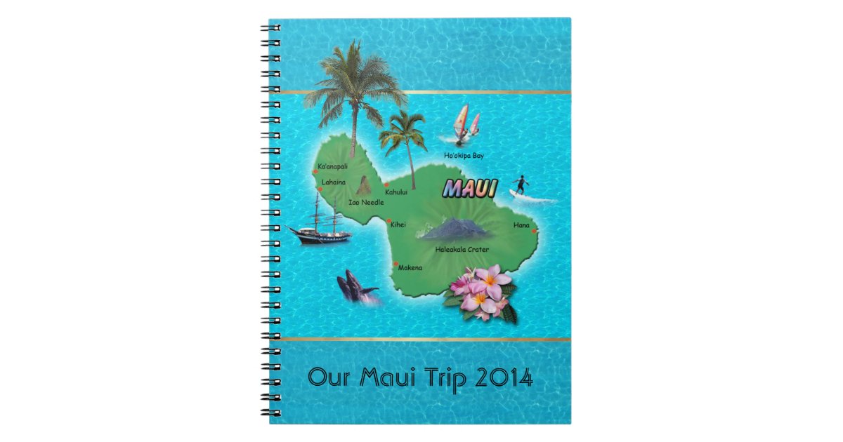 Maui Map Notebook | Zazzle