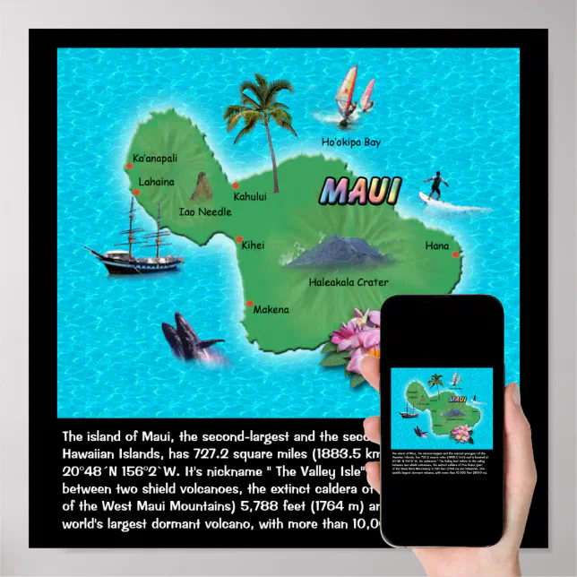 Maui Map Poster | Zazzle