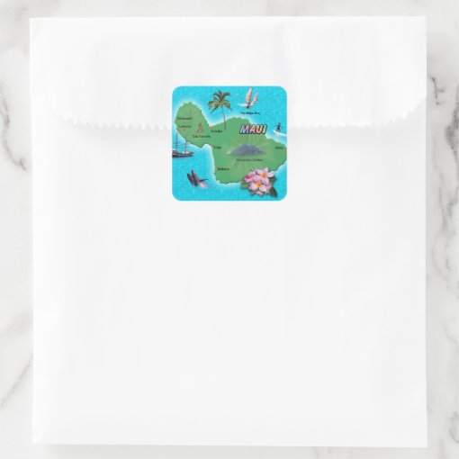 Maui Map Sticker | Zazzle
