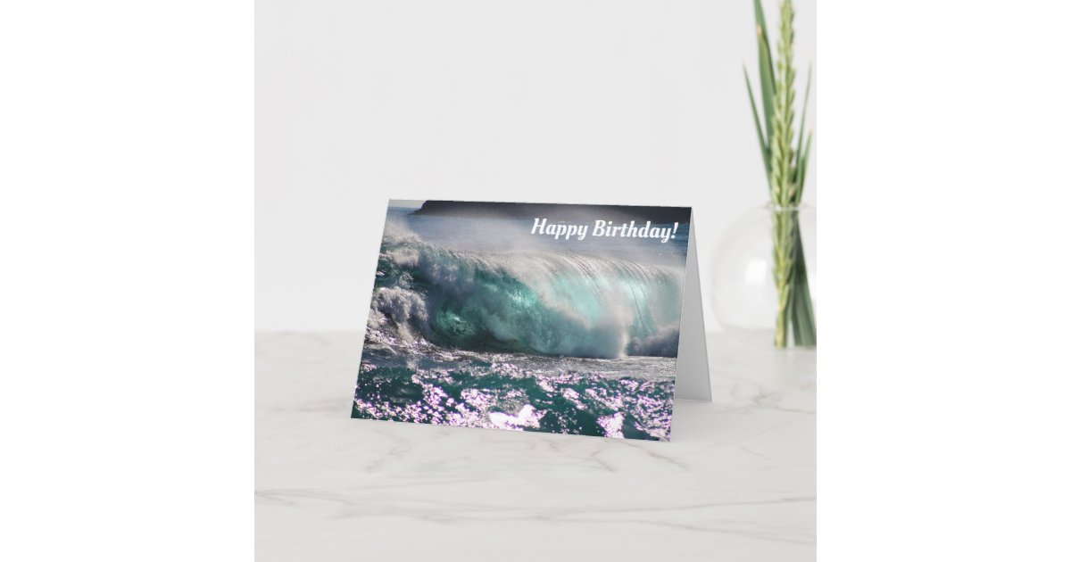 Maui Ocean Waves Birthday Card | Zazzle