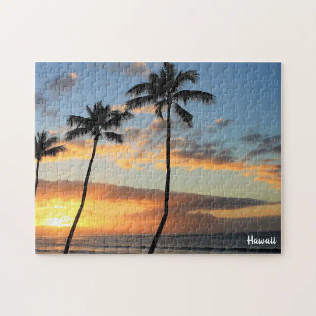 Maui Palm Trees and Sunset Jigsaw Puzzle | Zazzle