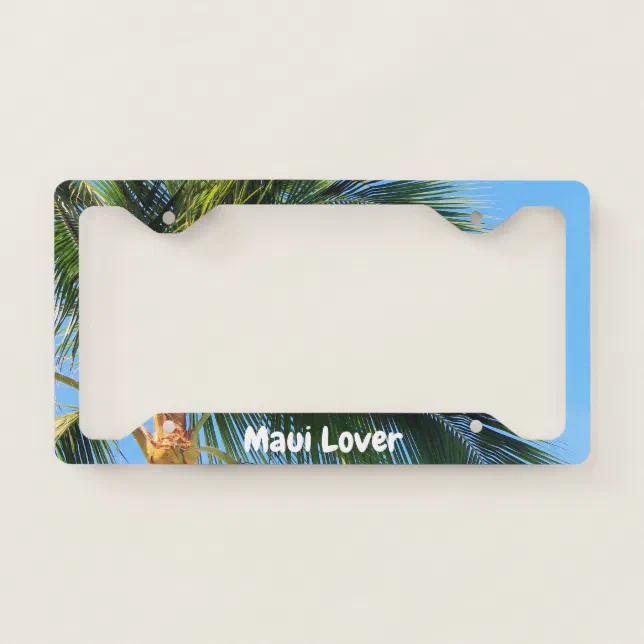 Maui Palm Trees License Plate Frame | Zazzle