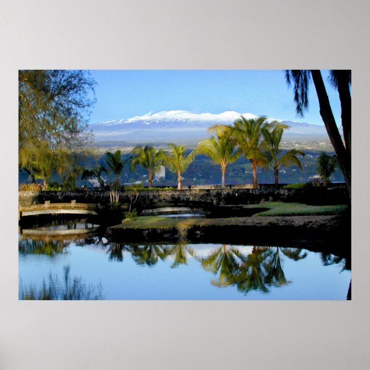 Mauna Kea with Snow Poster | Zazzle