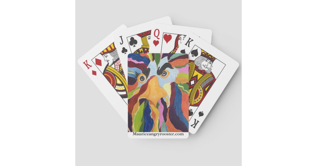 Maurice Angry Rooster Playing Cards | Zazzle