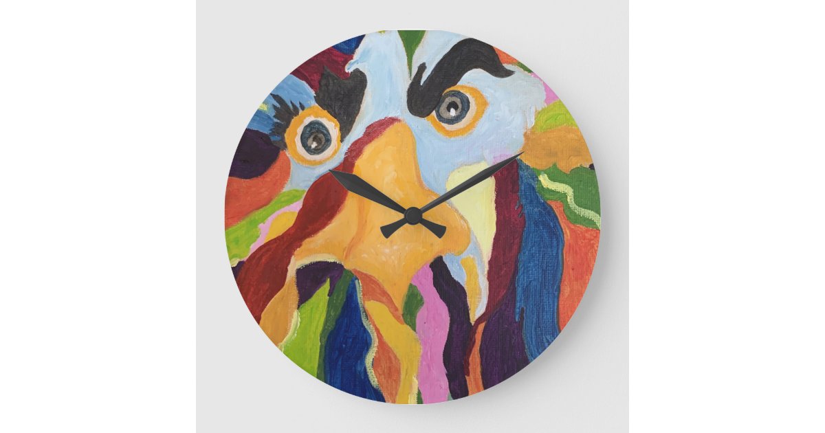 Maurice Angry Rooster Wall Clock | Zazzle