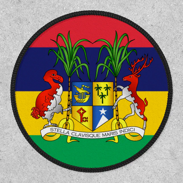 Mauritian Flag & Coat of Arms, Flag of Mauritius Patch | Zazzle