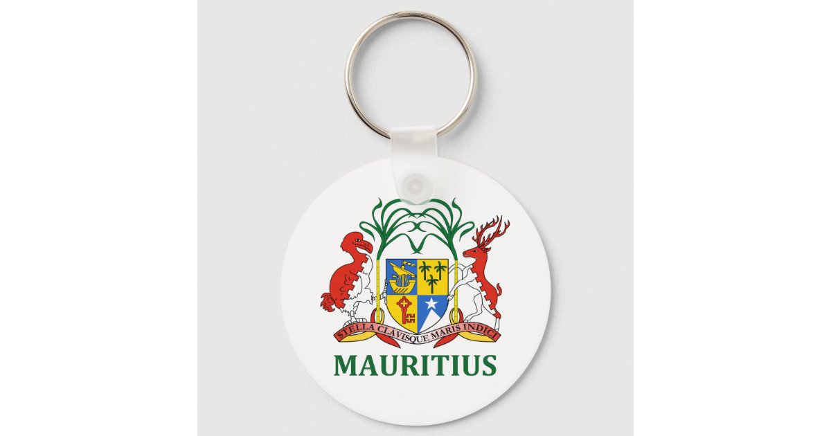 Mauritius emblem / flag / coat of arms / symbol keychain | Zazzle