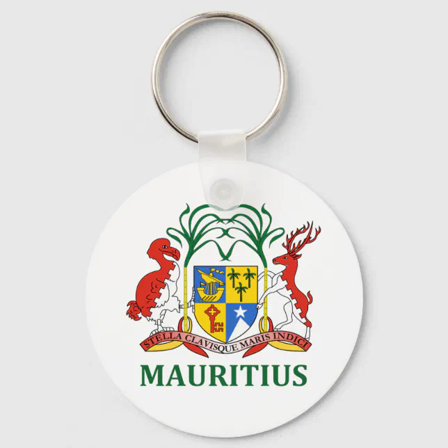 Mauritius emblem / flag / coat of arms / symbol keychain | Zazzle