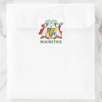 mauritius - emblem/flag/coat of arms/symbol square sticker | Zazzle