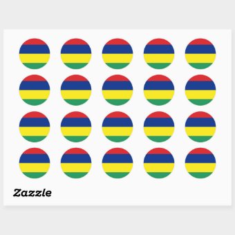 Mauritius Flag Classic Round Sticker | Zazzle