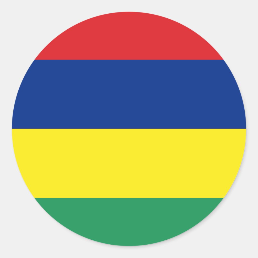 Mauritius Flag Classic Round Sticker | Zazzle