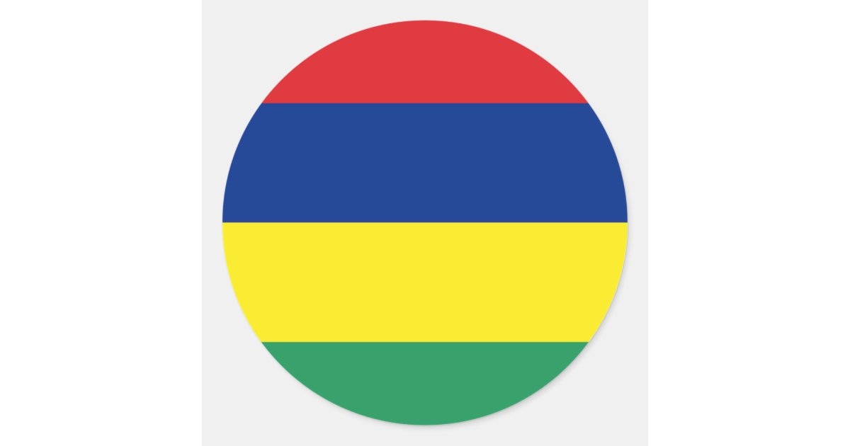 Mauritius Flag Classic Round Sticker | Zazzle