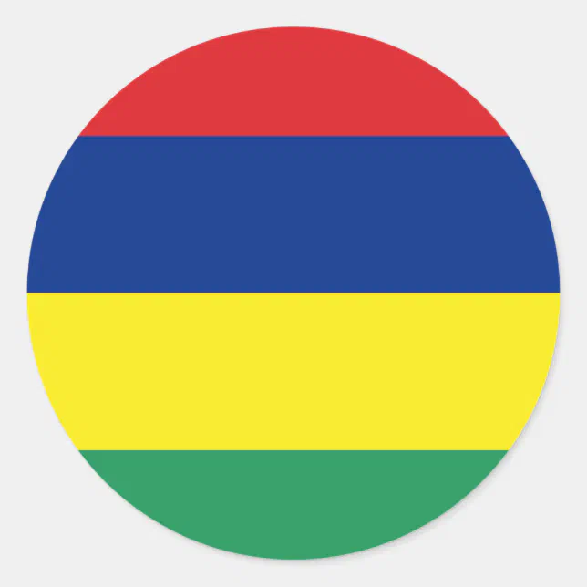Mauritius Flag Classic Round Sticker | Zazzle