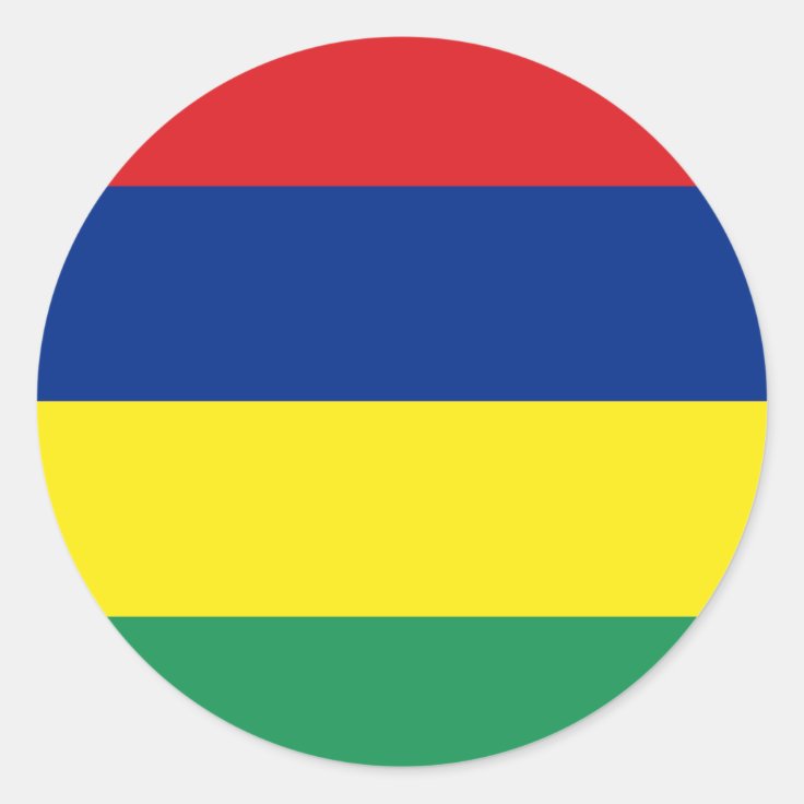Mauritius Flag Classic Round Sticker | Zazzle