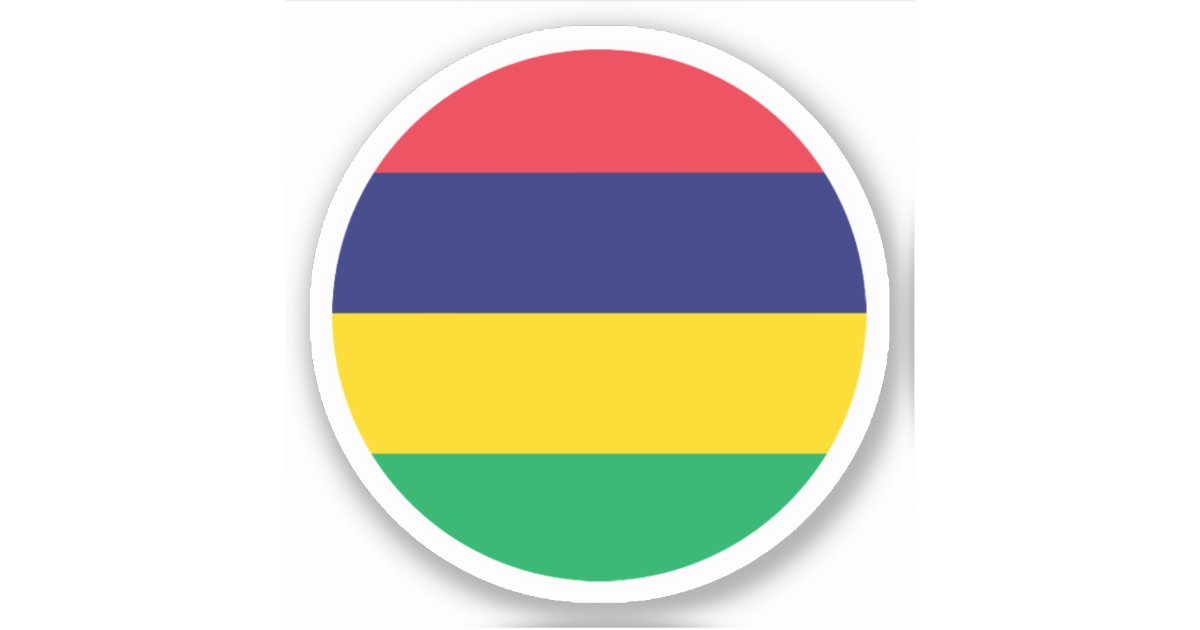 Mauritius Flag Round Sticker | Zazzle