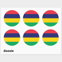Mauritius/Mauritian Flag Classic Round Sticker | Zazzle