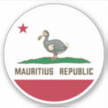 Mauritius Republic California Flag Dodo Sticker | Zazzle